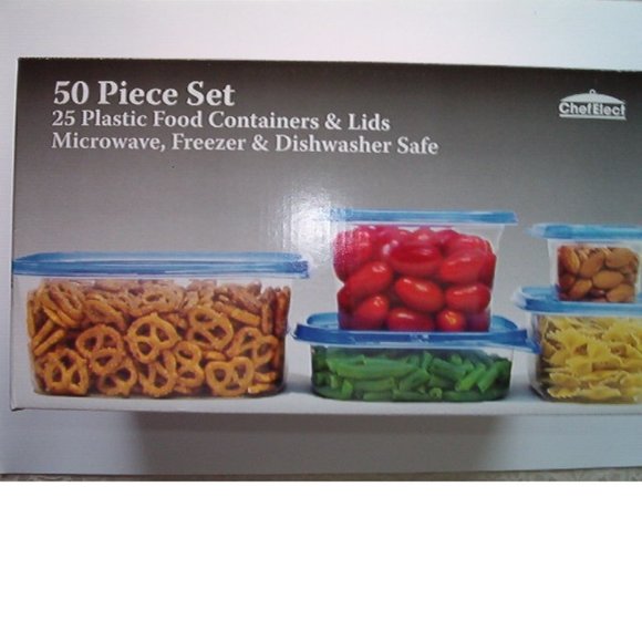 ChefElect | Kitchen | Chefelect 5 Piece Plastic Food Containers And ...